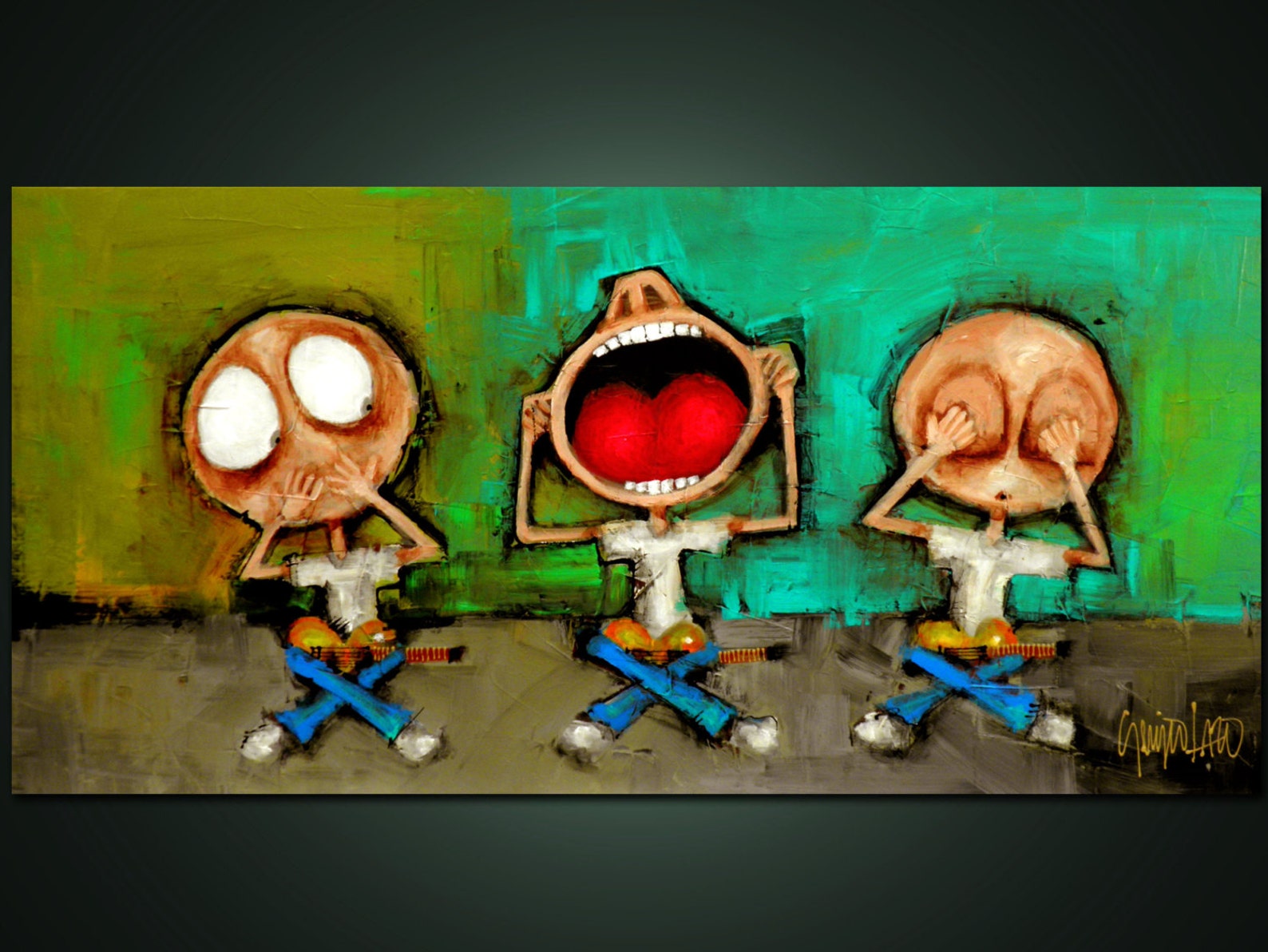 Original Painting Modern Abstract Art by SLAZO 24x48 - Etsy