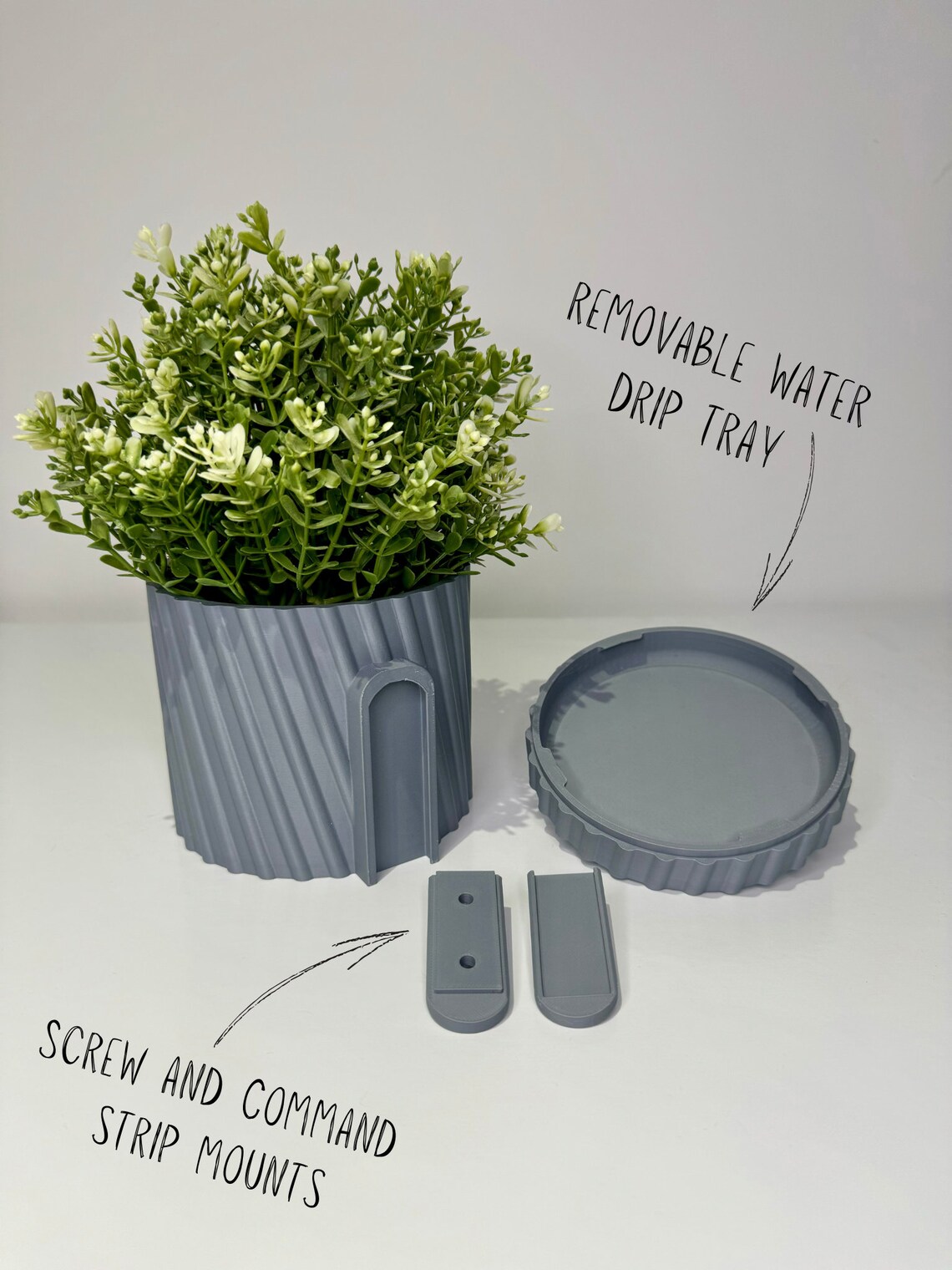 Minimalist Modern Mounted Planter, Indoor, Hidden Wall Mount, Home ...