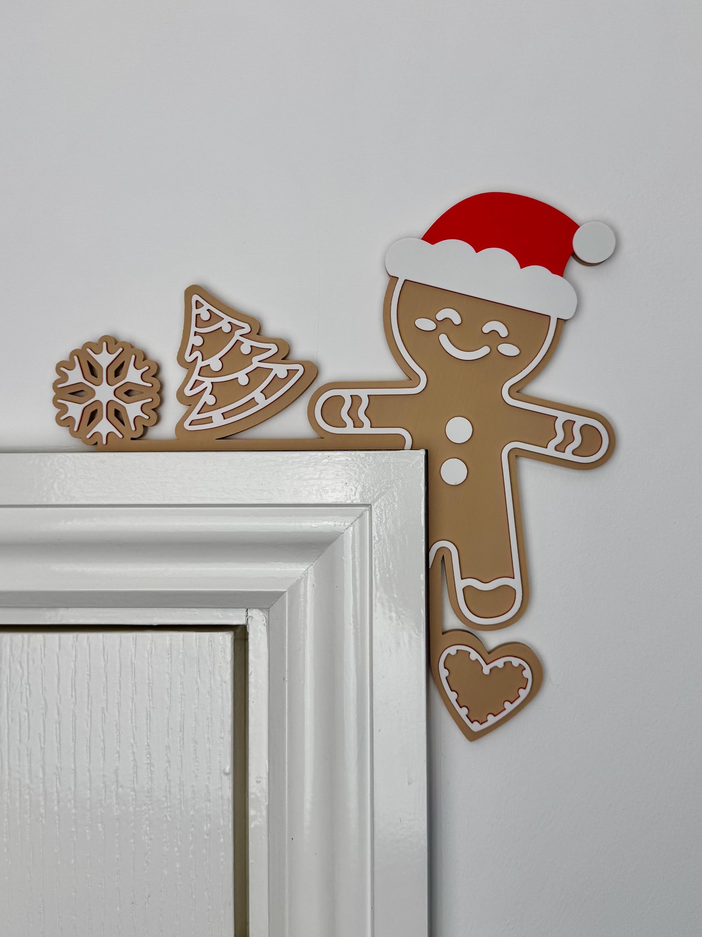 Christmas Gingerbread Door Corner Sign, Santa Hat, Family Christmas ...
