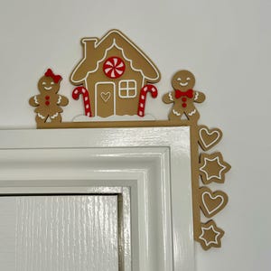 Gingerbread House Christmas Decoration, Door Corner Sign, Gingerbread ...