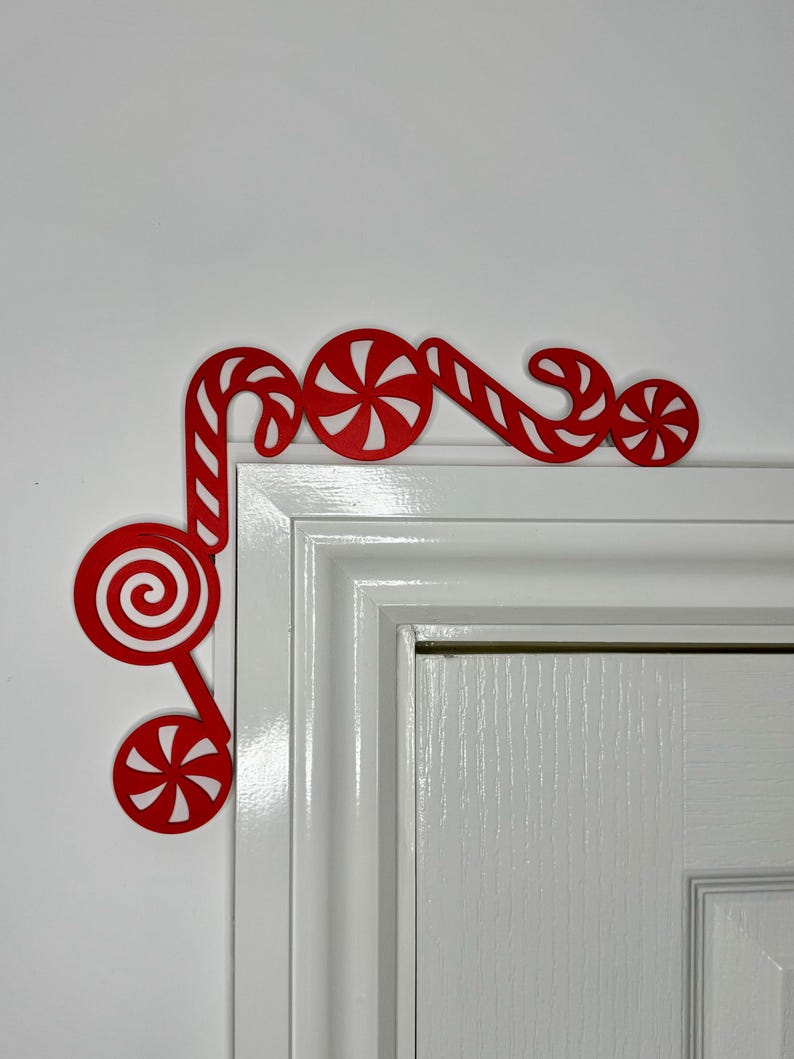 Candy Cane Christmas Decoration, Door Corner Sign, 4 Colour Options ...