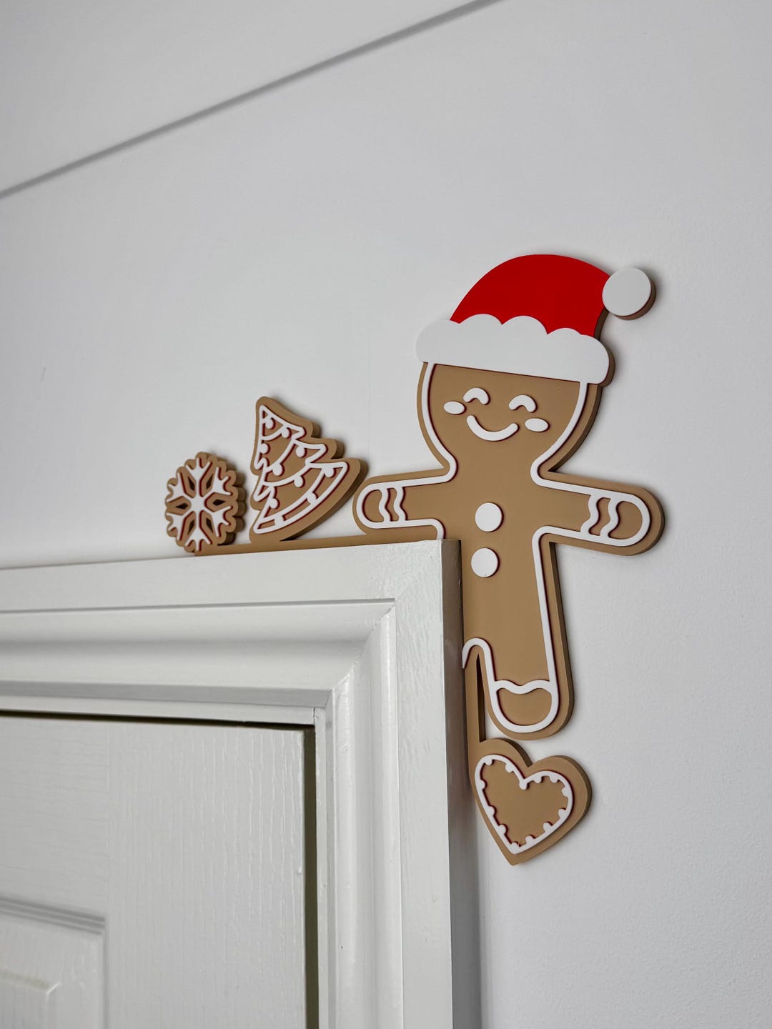 Christmas Gingerbread Door Corner Sign, Santa Hat, Family Christmas ...