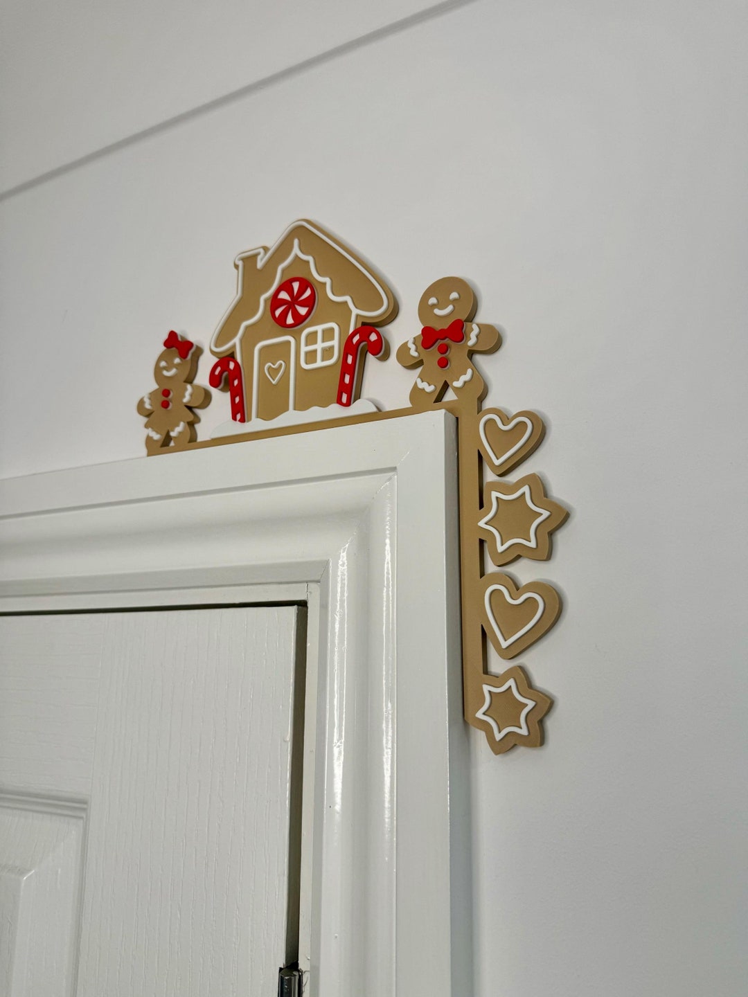 Gingerbread House Christmas Decoration, Door Corner Sign, Gingerbread ...