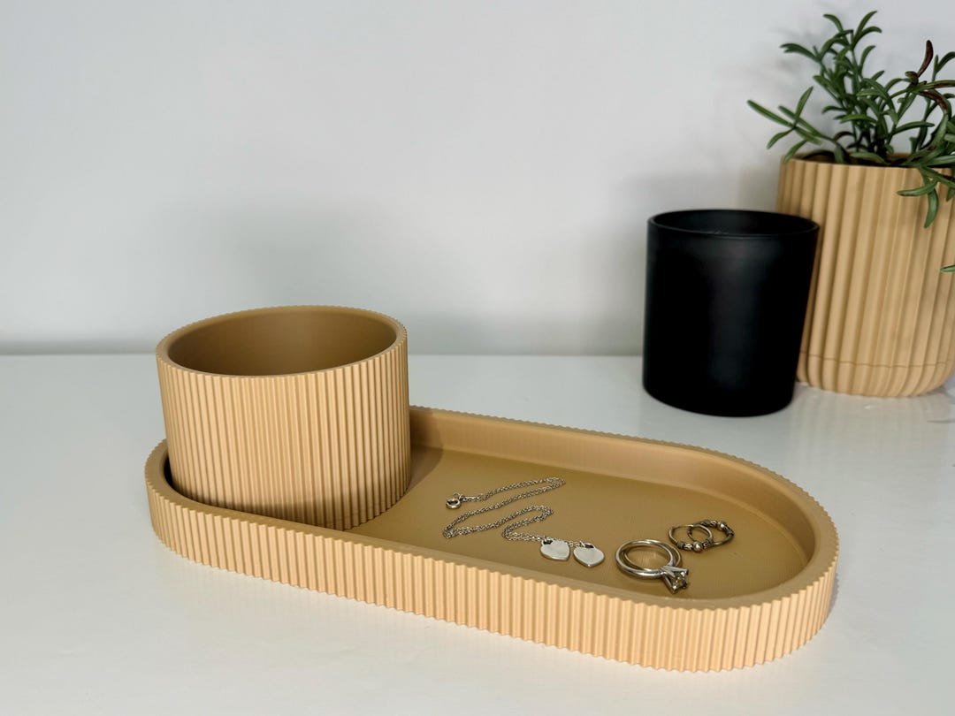 Minimalist Modern Trinket Tray, Catch All Tray, Oval Decor Tray, Desk ...