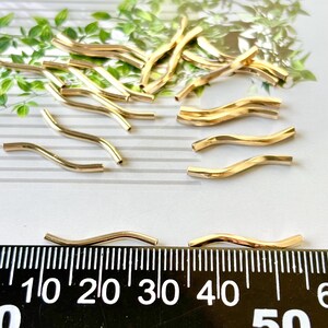 Delicate Gold Tube Beads, Gold Beads, S-shape Curve Tube Bead, Jewelry ...