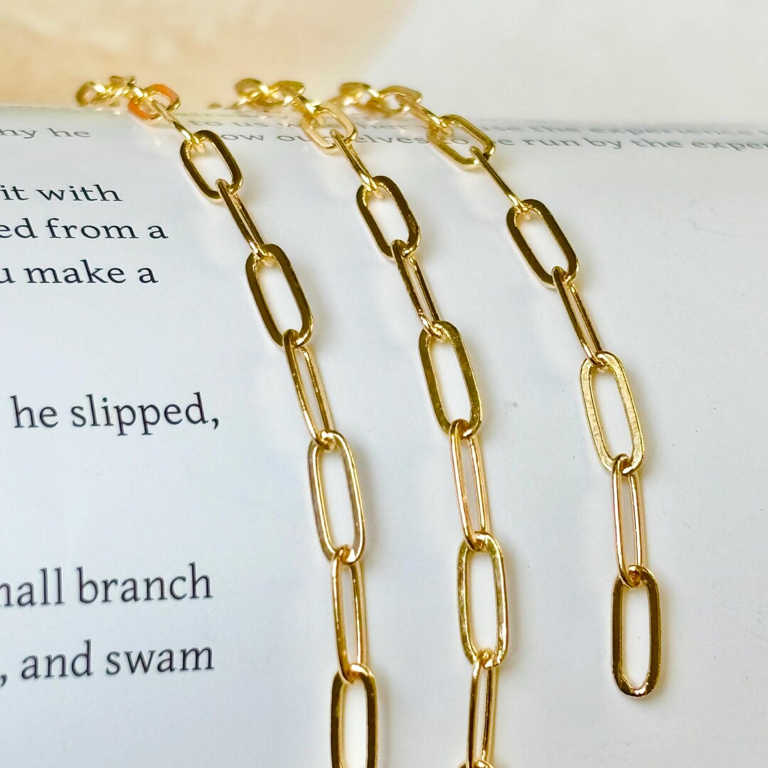 Cute Paperclip Chain, 14K Gold Filled Semi-finished Chains for Crafting ...