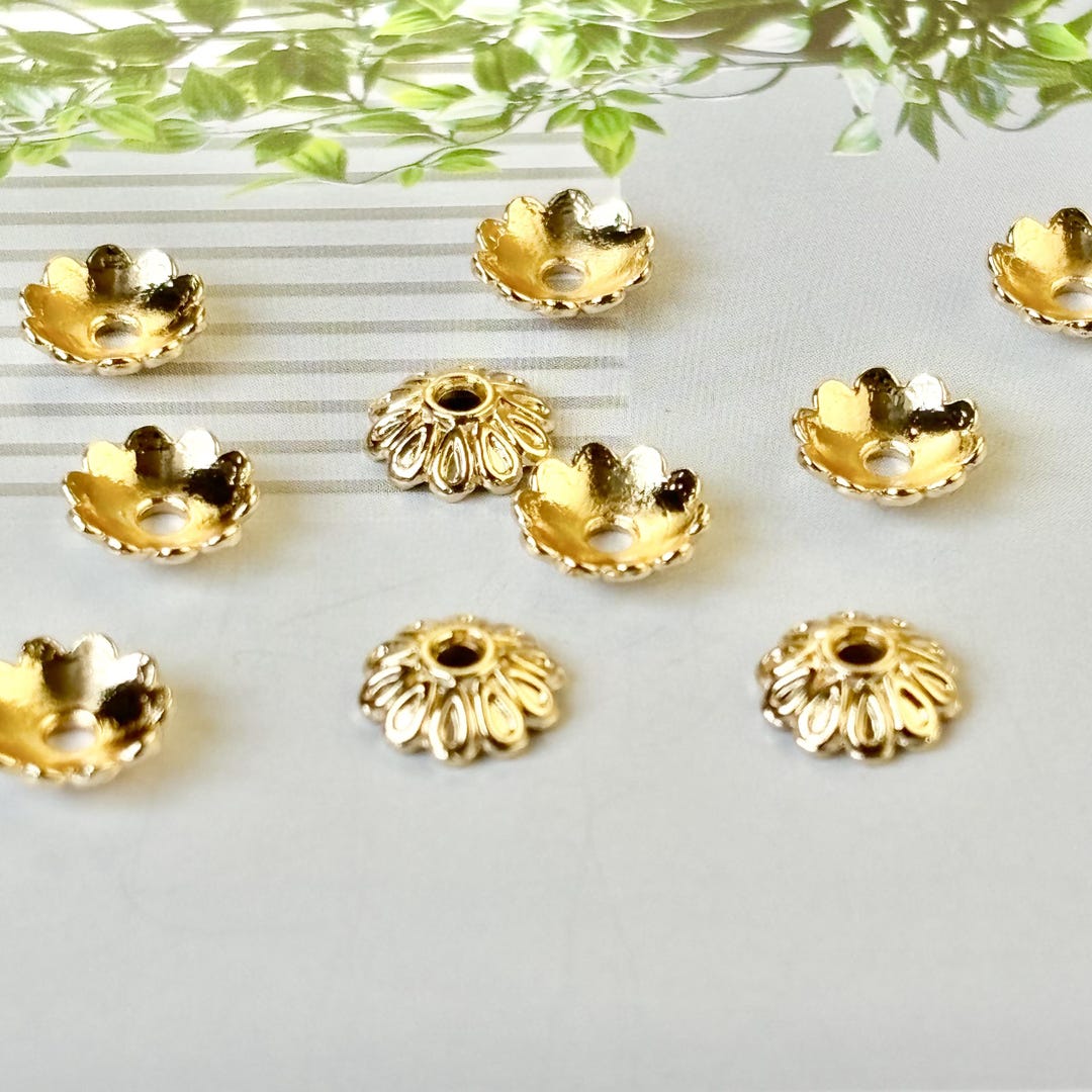 Delicate 14K Gold Filled Bead Caps, Daisy Flower Bead Caps, Jewelry ...