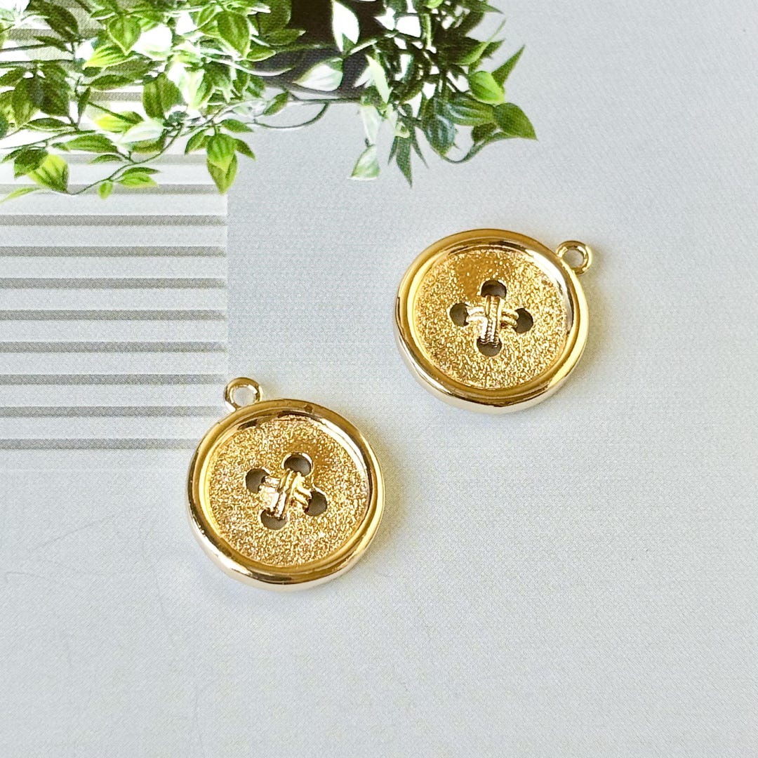 Delicate 14K Gold Filled Pendant, Button Charm, Versatile Jewelry ...