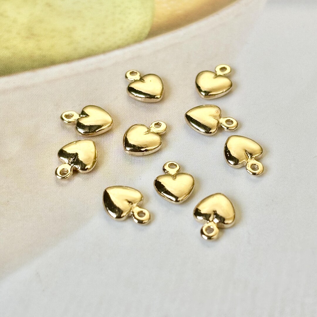 Cute Kawaii Charm, 14K Gold Filled Pendant, Curved Heart Love Charm ...