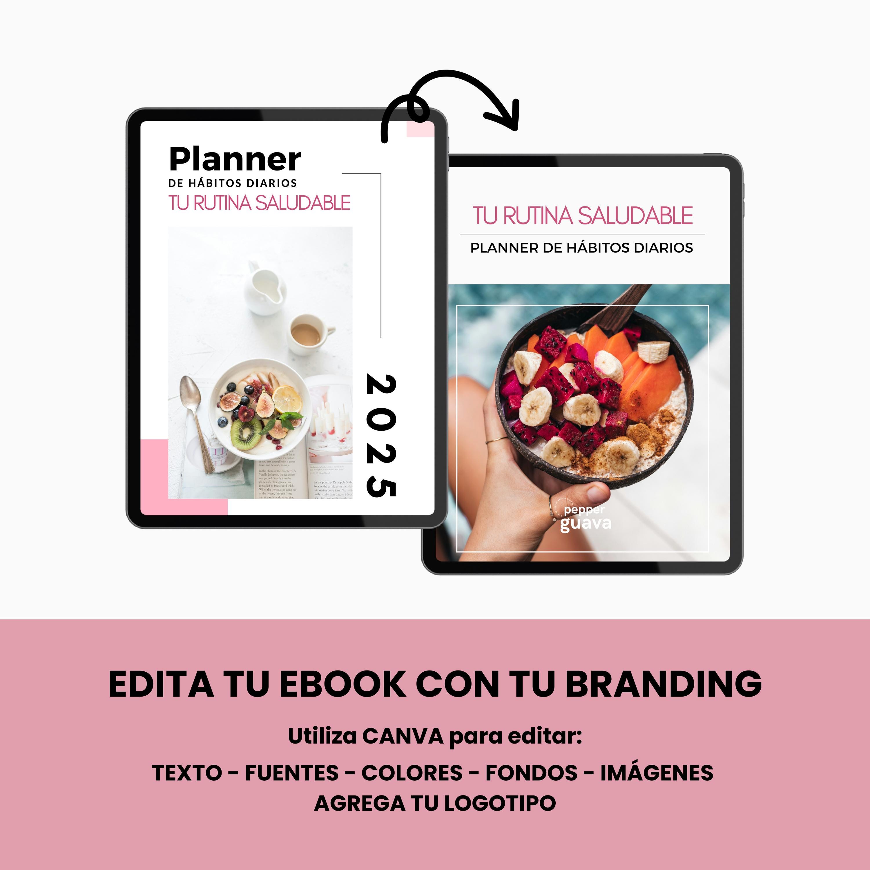 Spanish Health Planner: Daily Wellness, Habit Tracker (canva Template ...