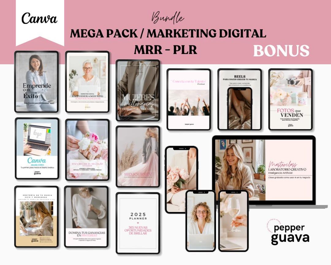 Digital Marketing Mega Pack for Mom Entrepreneurs: Canva Templates (MRR ...