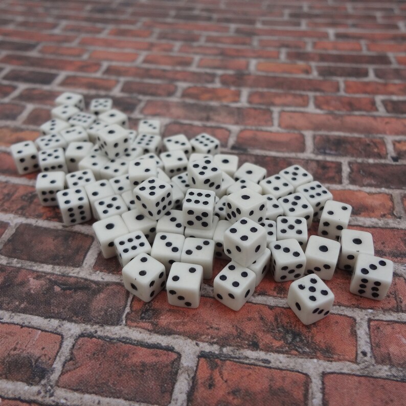 5mm Miniature Dice White With Black Dots NO Holes Plastic | Etsy