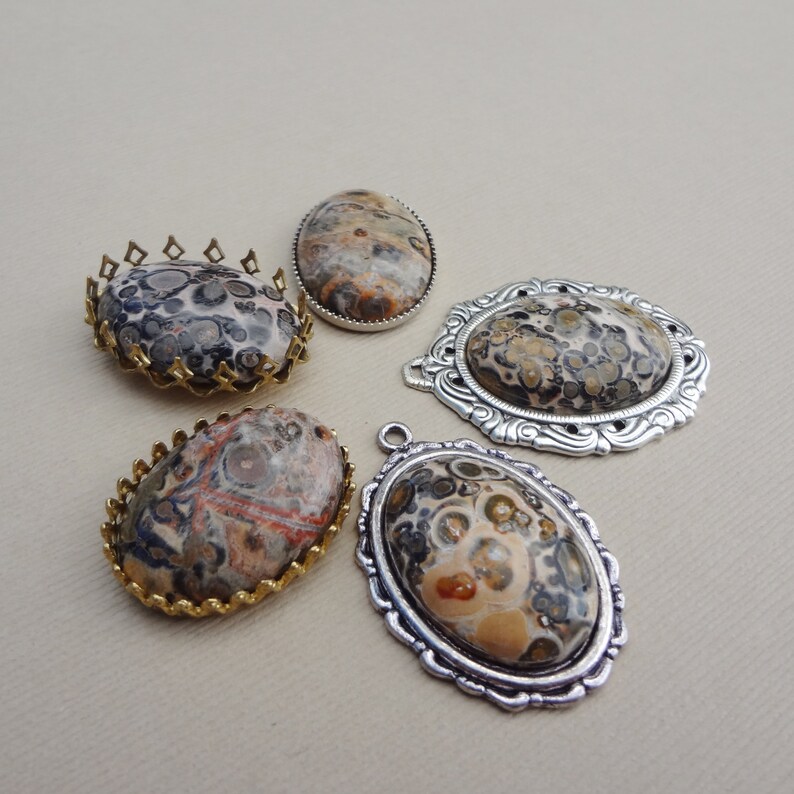 25x18mm Leopard Skin Agate Flat Back Smooth Top Mineral Cab | Etsy