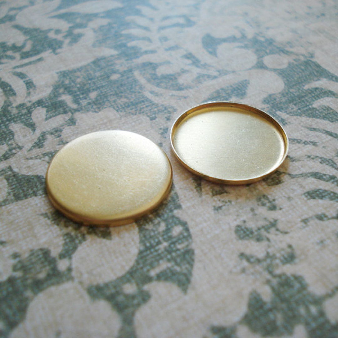 16mm Brass Round Low Wall Round Bezel Settings for Fimo, Resin & Flat ...