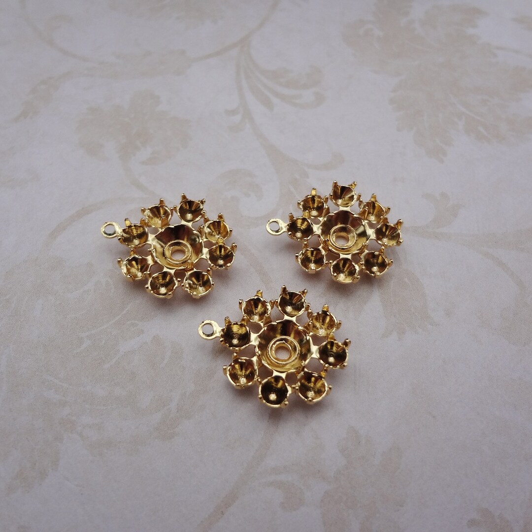 15mm 29ss & 12ss Gold Plated 1 Ring Multi-stone 15mm Round Prong ...