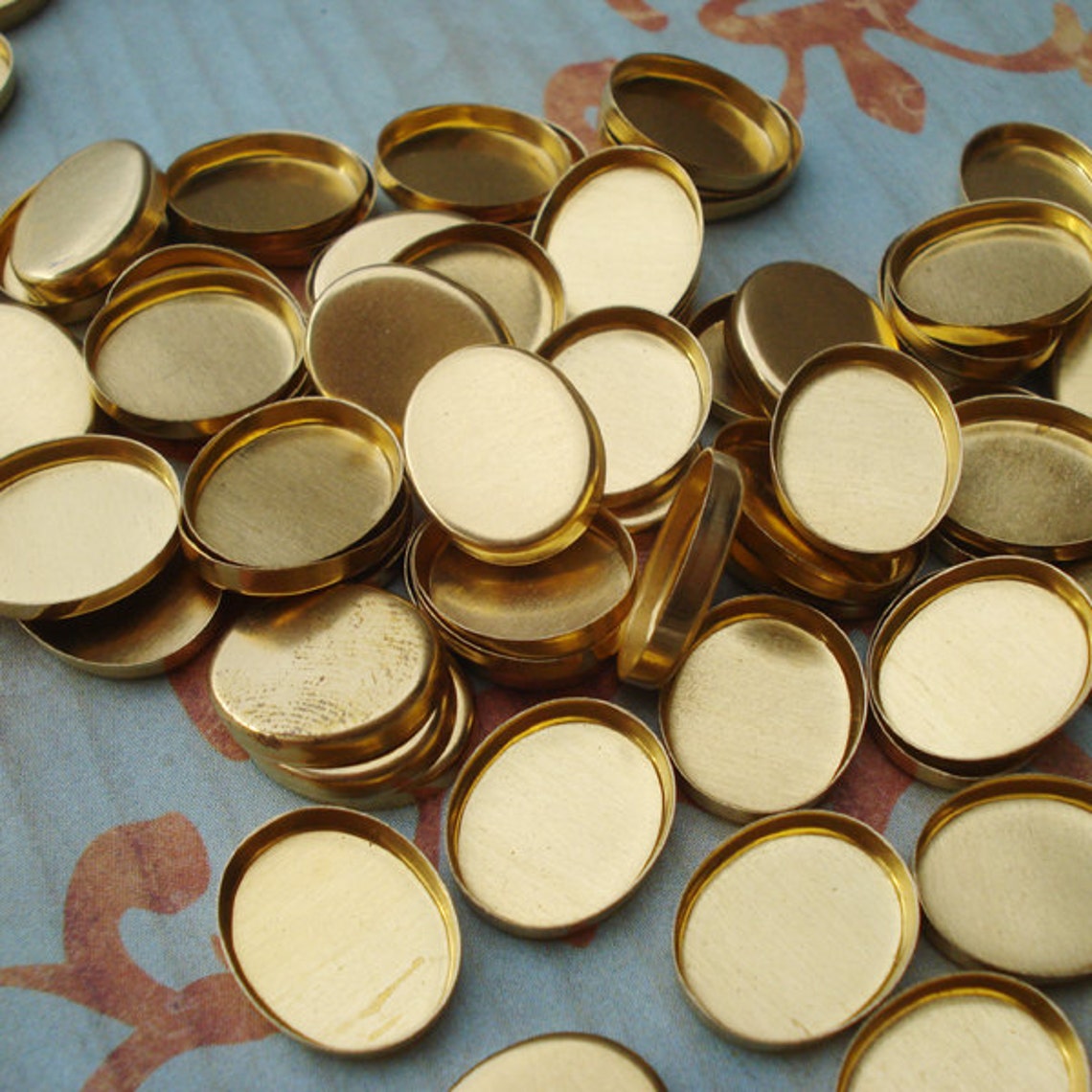 12x10mm Brass Oval Bezel Settings with 2mm High Wall for | Etsy