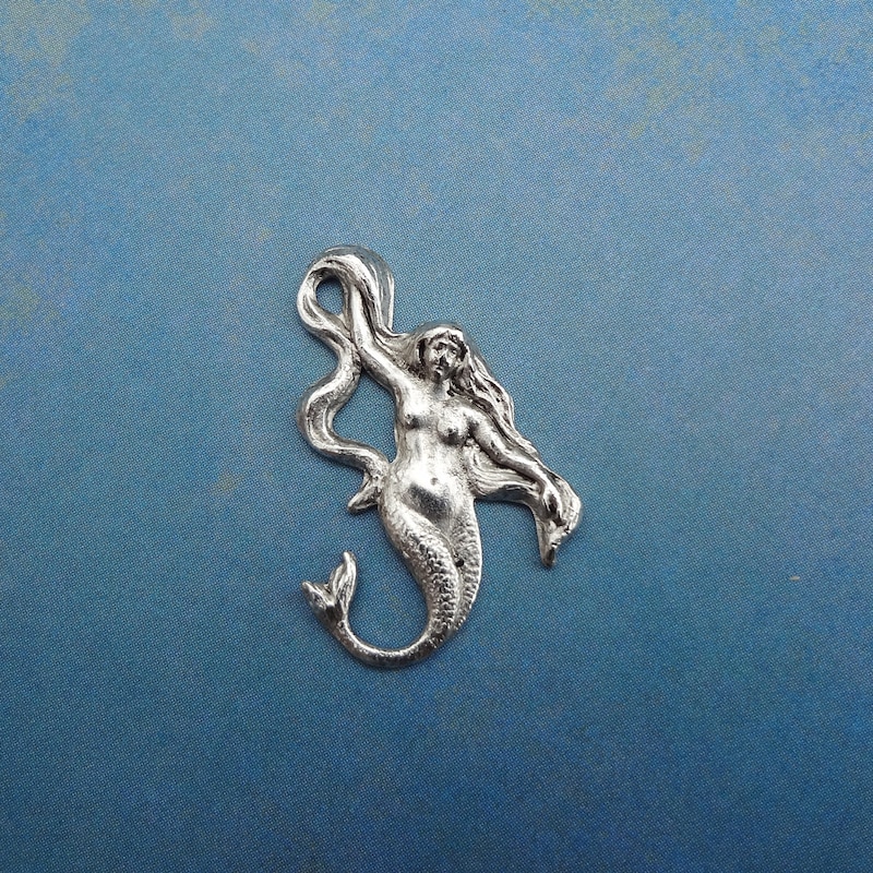 Silver Mermaid Charm - Etsy