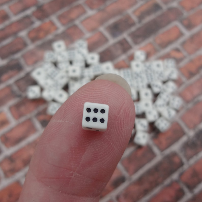 5mm Miniature Dice White With Black Dots NO Holes Plastic | Etsy