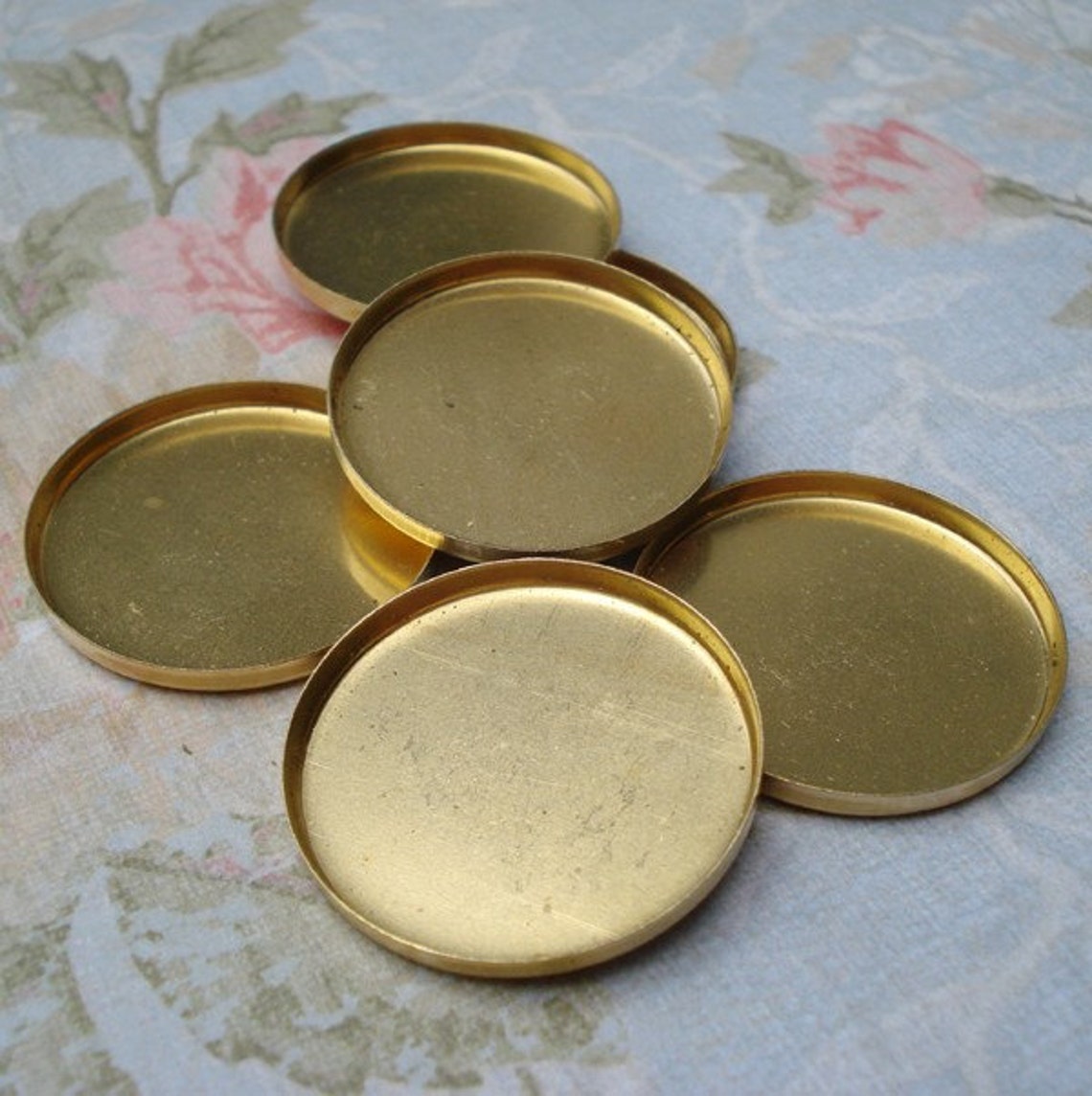 25mm Round Brass Closed Back Bezel Settings With 2.6mm High Wall for ...