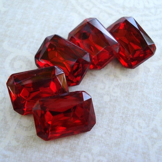 14x10mm Siam Ruby Red Vintage Gold Foiled Pointed Back Octagon - Etsy