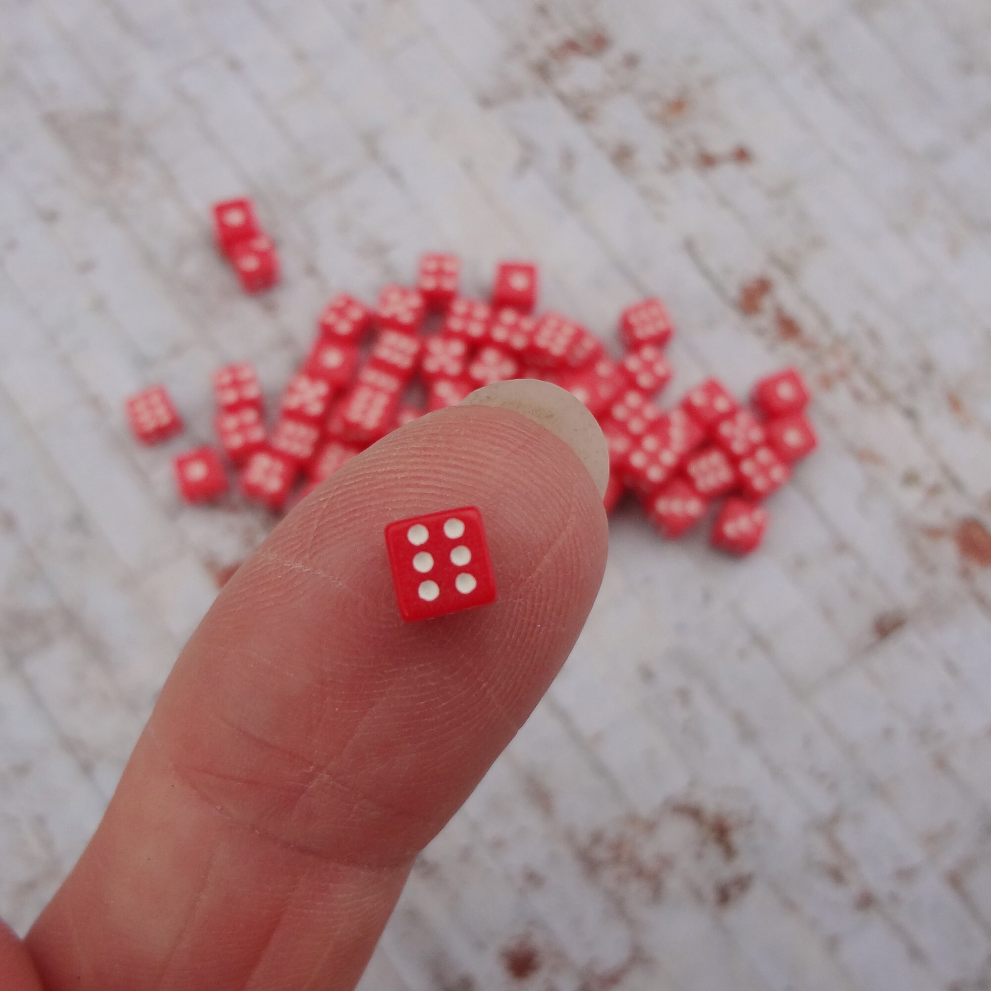 5mm Miniature Dice Red With White Dots NO Holes Plastic Cubes - Etsy ...