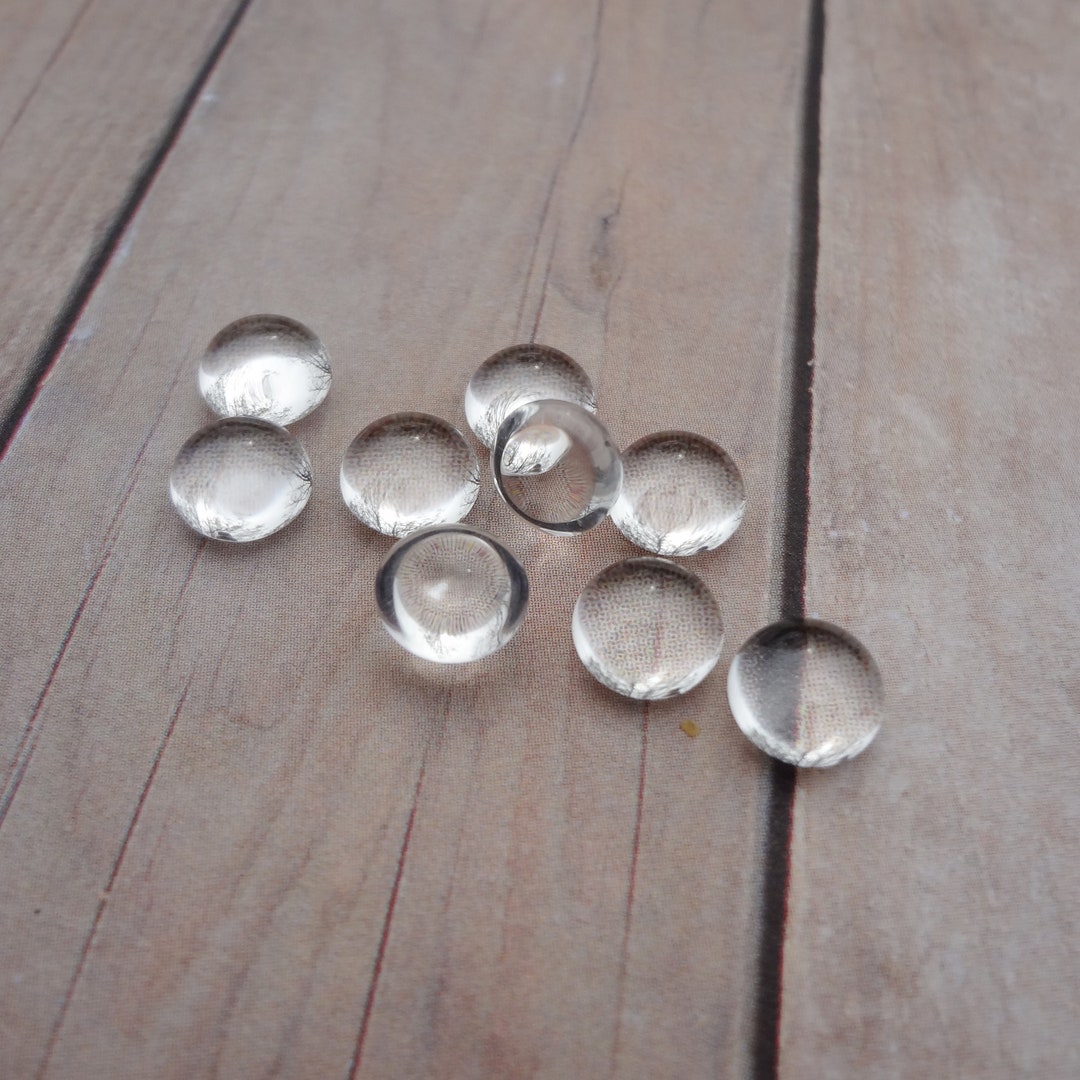7mm Crystal Clear Czech Preciosa Glass Flat Back Smooth Top Dome ...