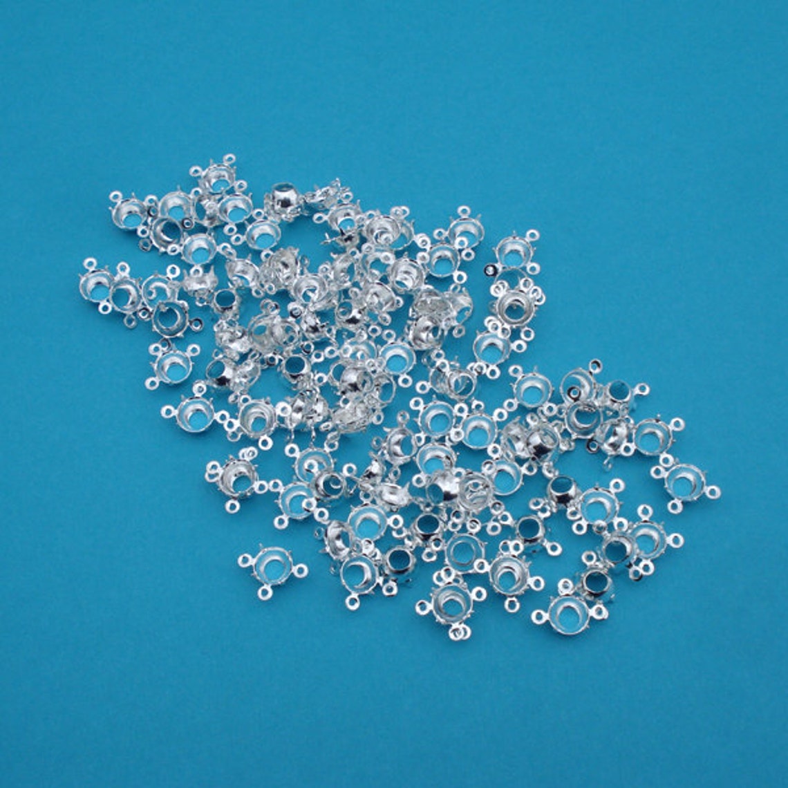 30ss 6.32-6.50mm Sterling Silver Plated 3 Ring Open Back | Etsy