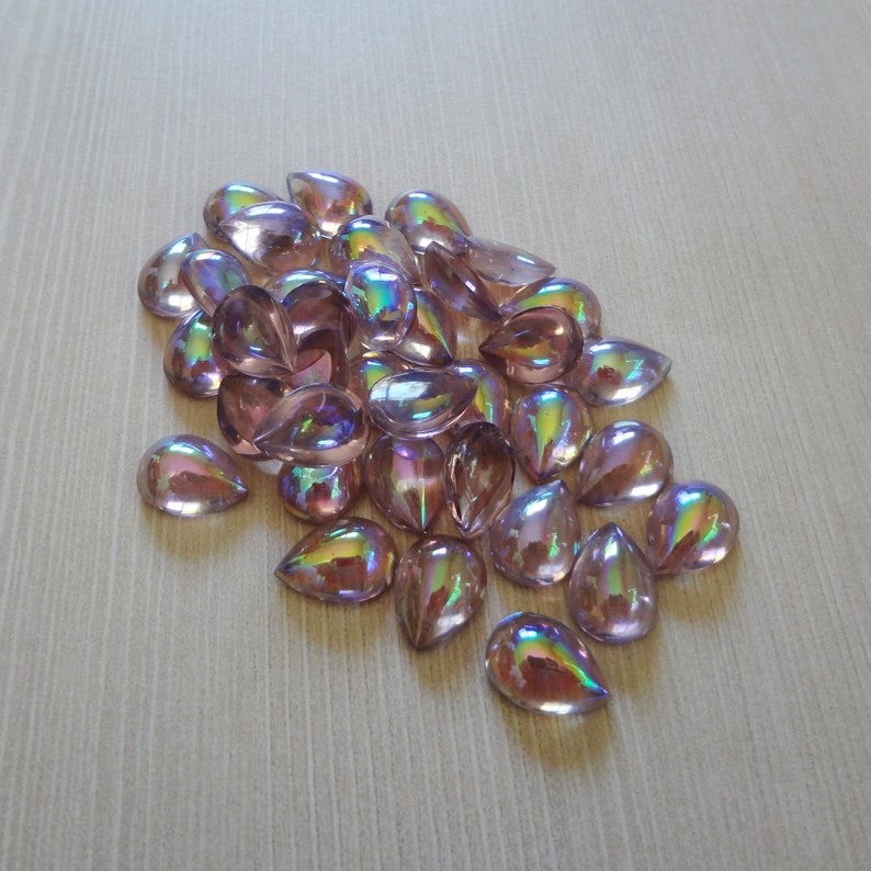 18x13mm Vintage Light Amethyst AB Pear/teardrop Unfoiled Flat - Etsy