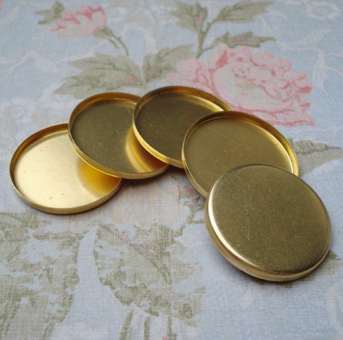 25mm Round Brass Closed Back Bezel Settings With 2.6mm High Wall for ...