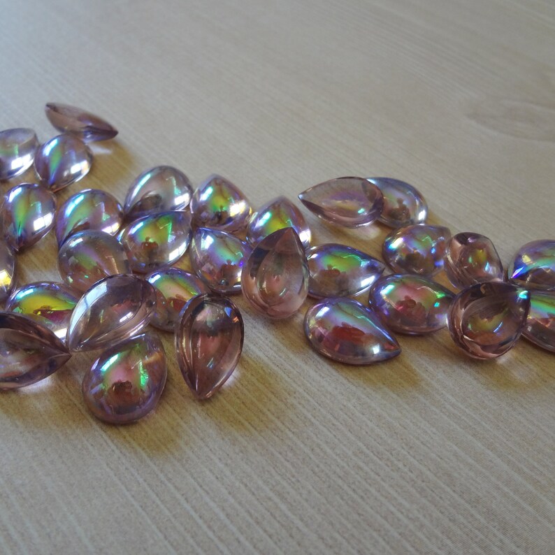 18x13mm Vintage Light Amethyst AB Pear/teardrop Unfoiled Flat - Etsy