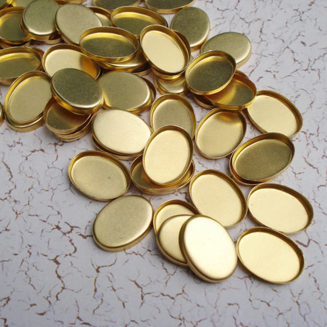 18x13mm Oval Brass Bezel 2.5mm High Wall Flat Back Rhinestone, Resin ...