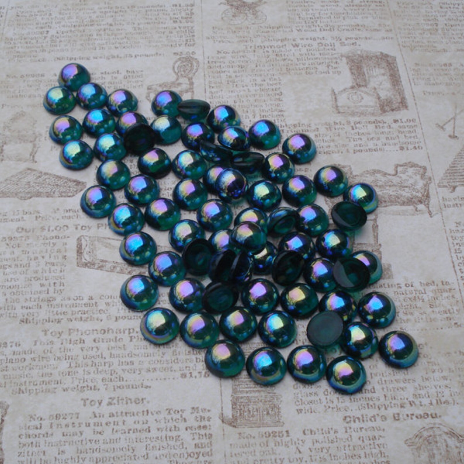 11mm/48ss Vintage Emerald Green Fire Polished AB Unfoiled Flat Back ...