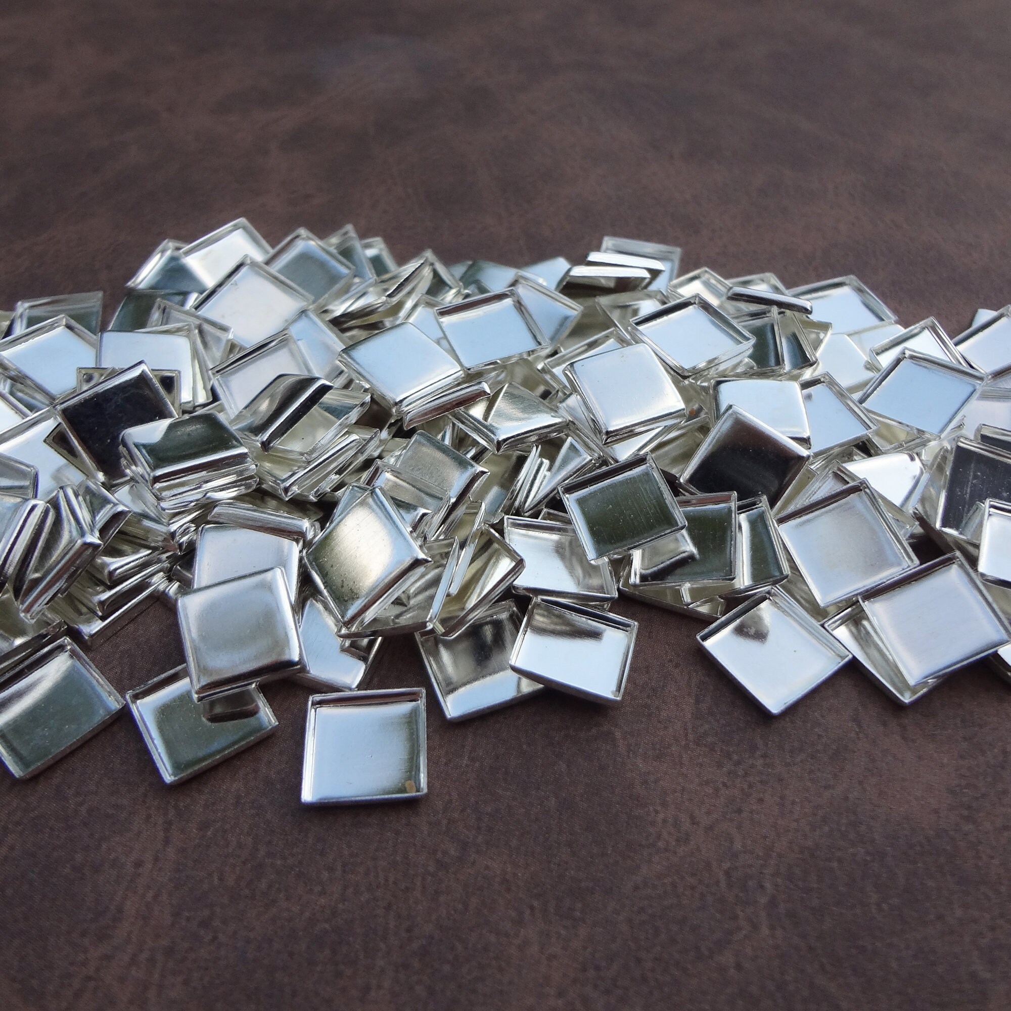 8mm Silver Plated Square Low Wall Closed Back Bezel Settings for Flat ...
