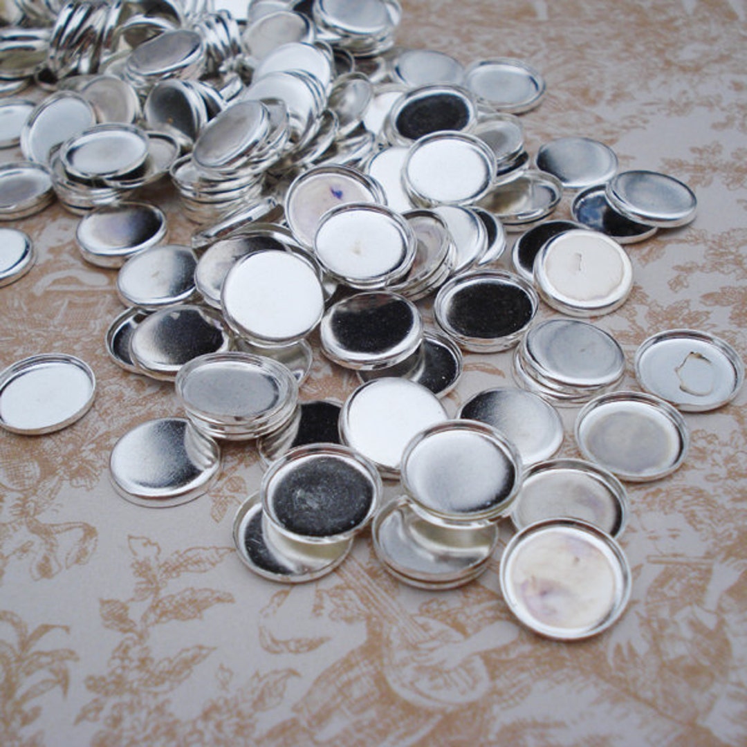 9mm Sterling Silver Plated 1mm Low Wall Round Bezel Settings for Flat ...