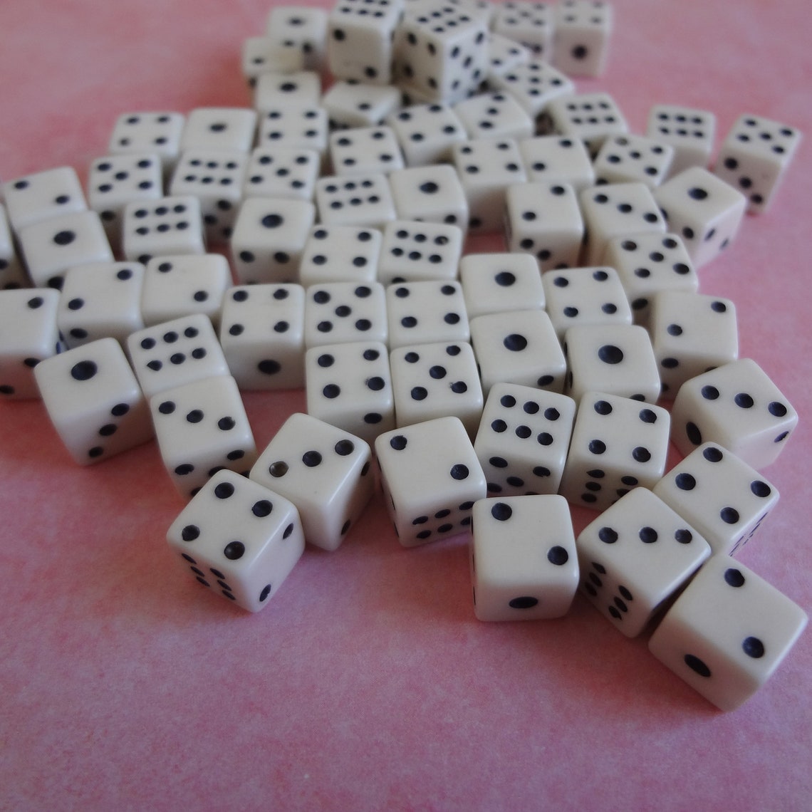 6mm Miniature Dice White With Black Dots NO Holes Vintage - Etsy