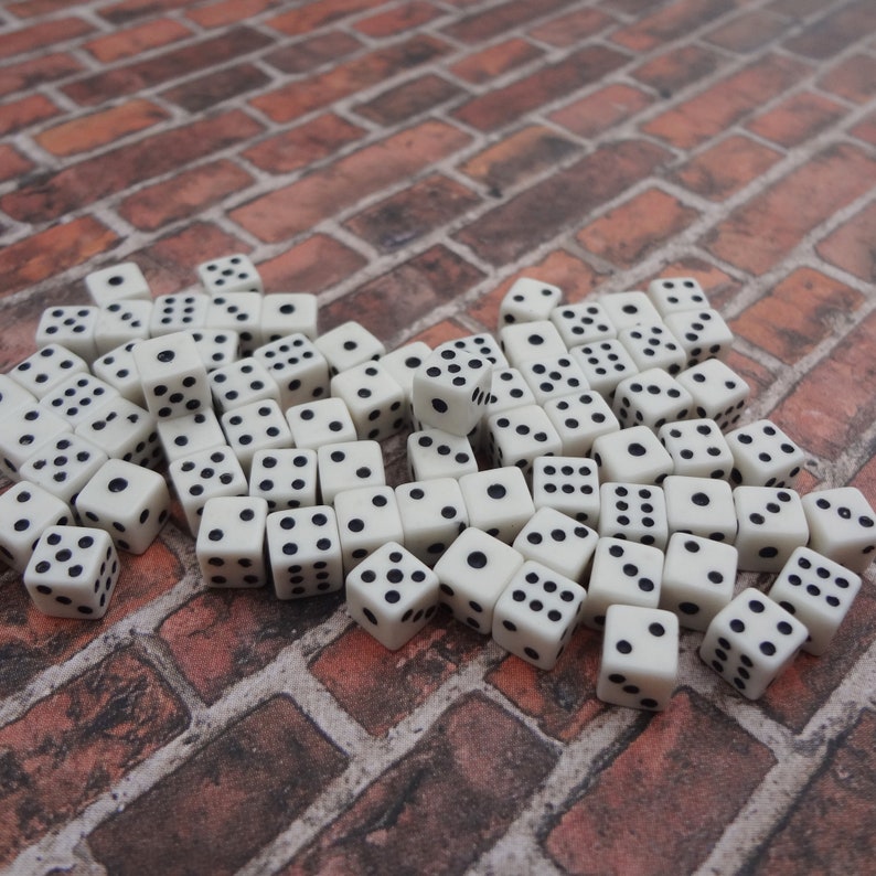 5mm Miniature Dice White With Black Dots NO Holes Plastic | Etsy