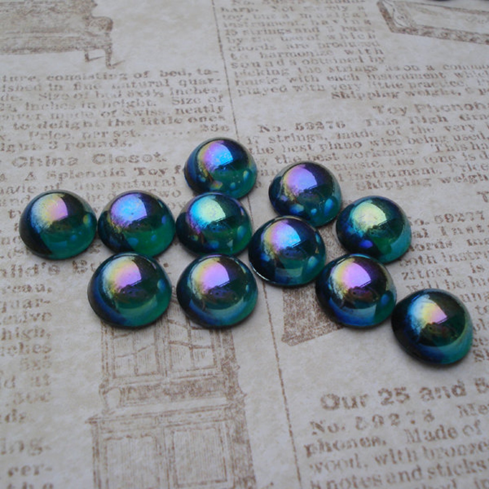 11mm/48ss Vintage Emerald Green Fire Polished AB Unfoiled Flat - Etsy