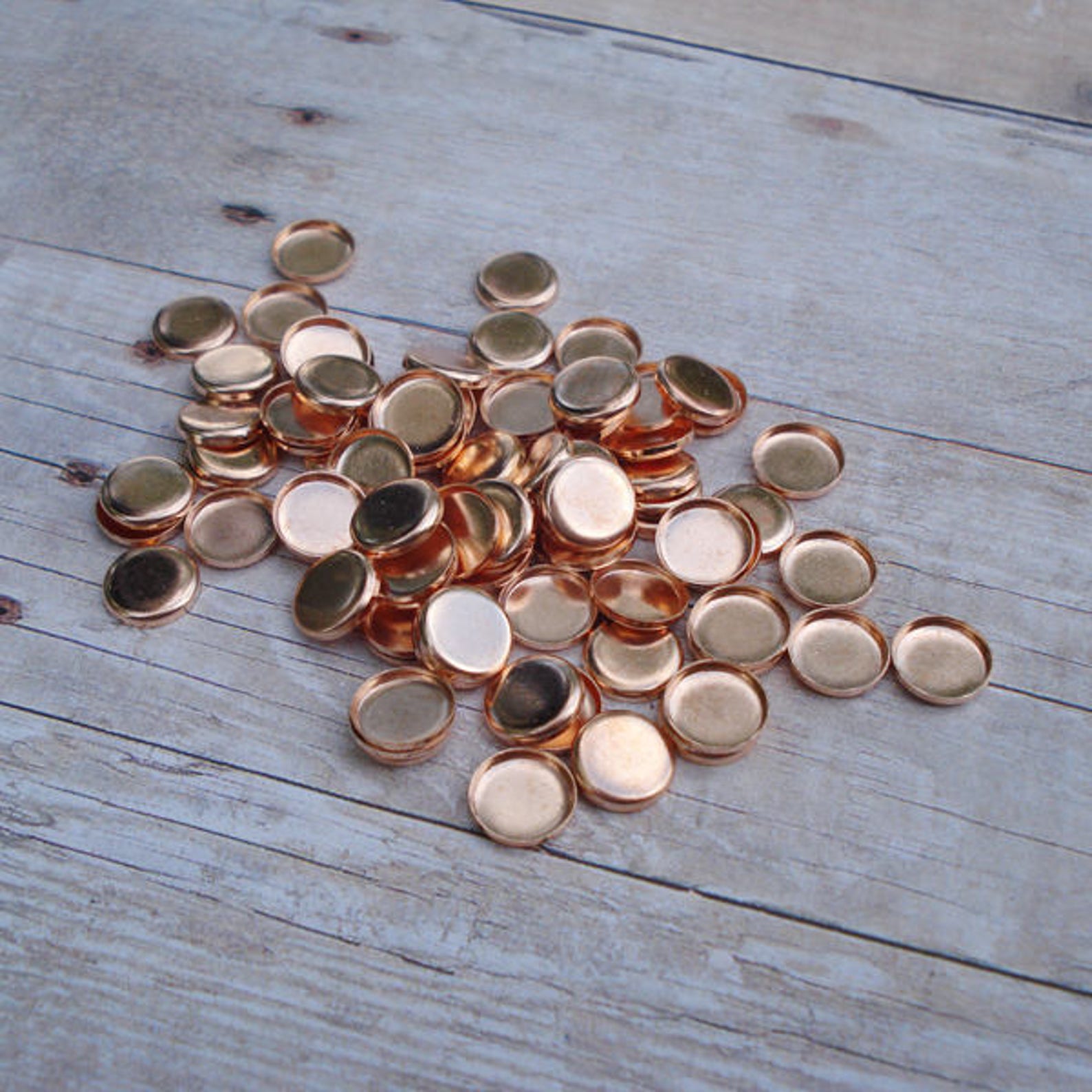 6mm Rose Gold Bezel Settings Low Wall Closed Back for 6mm Flat Back ...