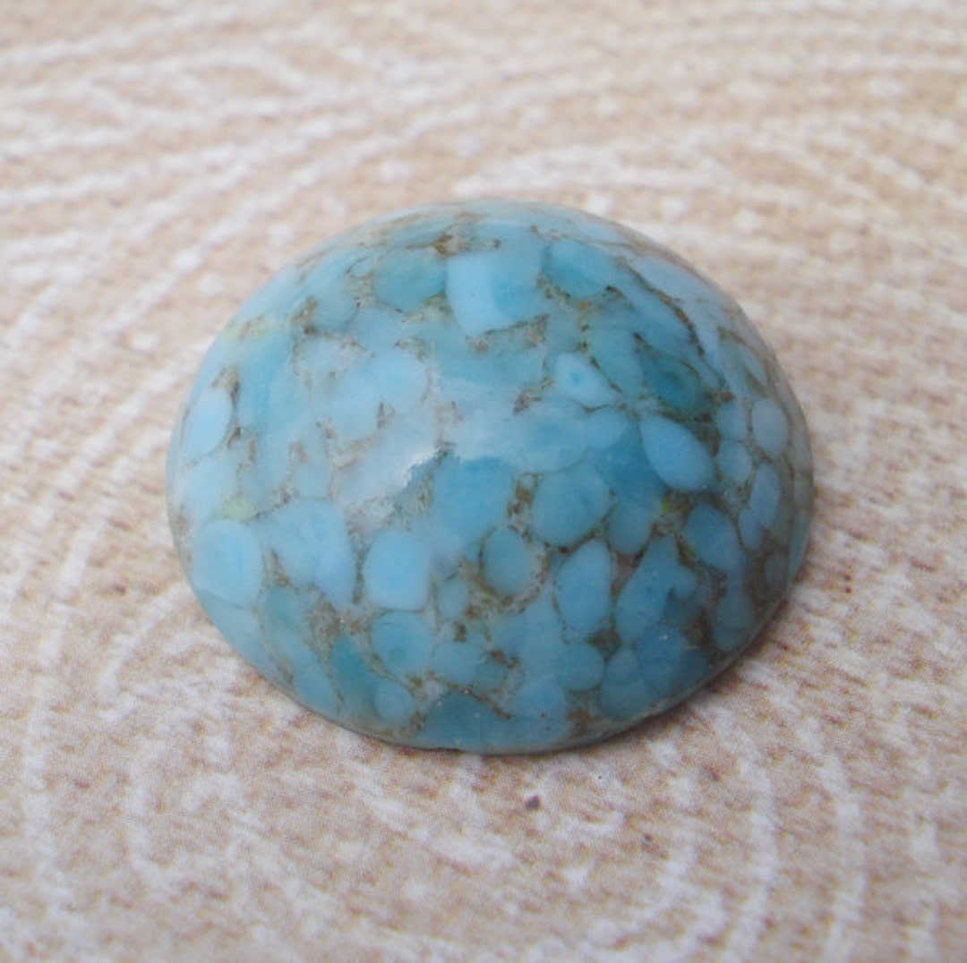 18mm Vintage Turquoise Matrix Mottled Flat Back Round Glass Cabs * DIY ...