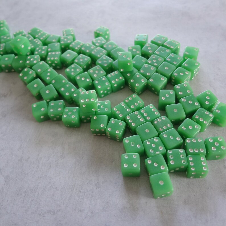 5mm Miniature Dice Green With White Dots NO Holes Plastic - Etsy