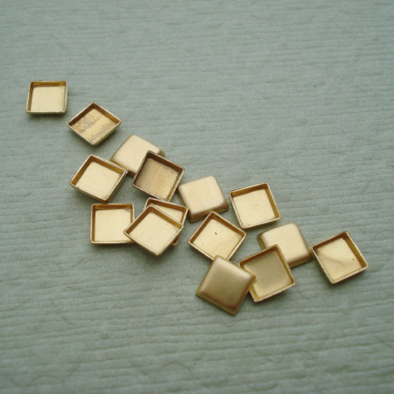 4mm Brass Square Bezel 1mm Low Wall Flat Closed Back Settings | Etsy