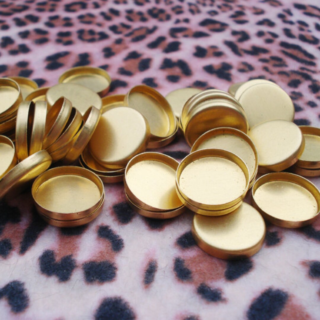 12mm Brass Round Bezel 2mm High Wall Flat Back for Rhinestone, Resin ...