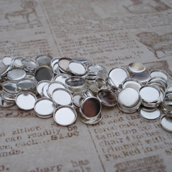 6mm Sterling Silver Plated Brass Low Wall Closed Back Bezel Settings ...