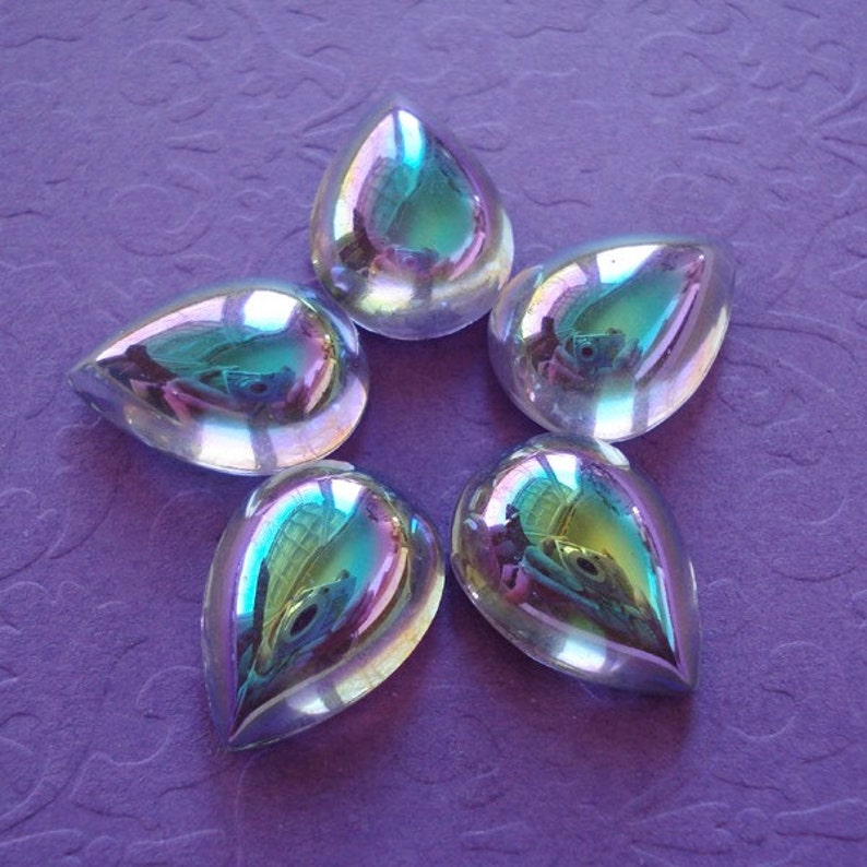 18x13mm Vintage Light Amethyst AB Pear/Teardrop Unfoiled Flat | Etsy