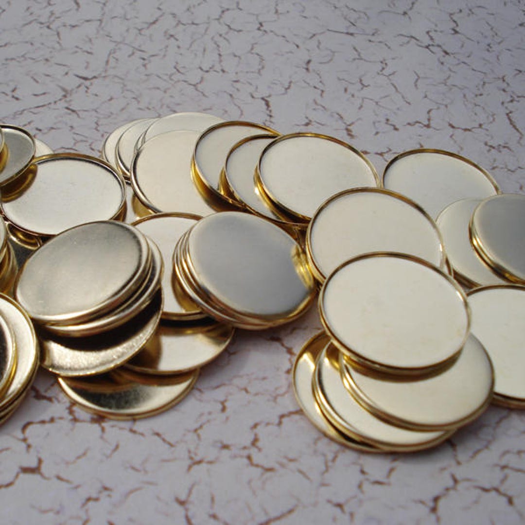 18mm Round Gold Plated Bezel 1mm Low Wall Settings for Flat Back Cabs ...