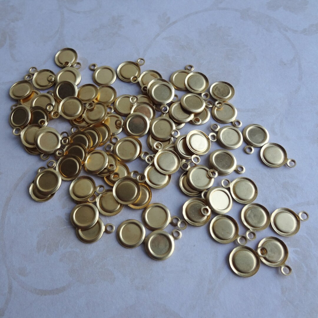 5mm 1 Ring Flat Back Round Rim Settings for 5mm Flat Back Round Cabs ...