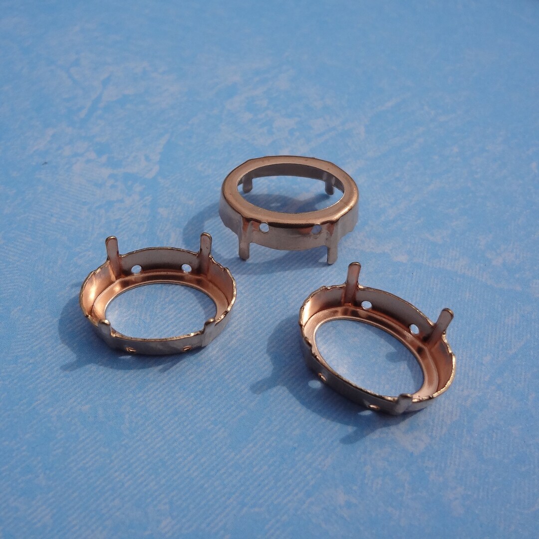 18x13mm Brass Oval Sew on Copper Color Rhinestone Prong Settings for ...