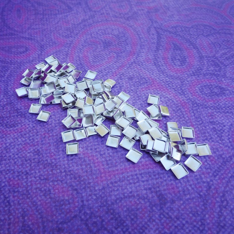 4mm Square Silver Plated Low Wall Bezels for Fimo, Resin, Clay and Cabs ...