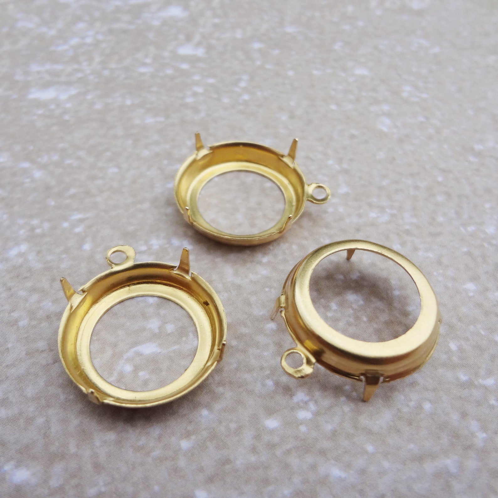 18mm/75ss Brass 1 Ring Open Back 4mm Low Wall Round Rhinestone - Etsy