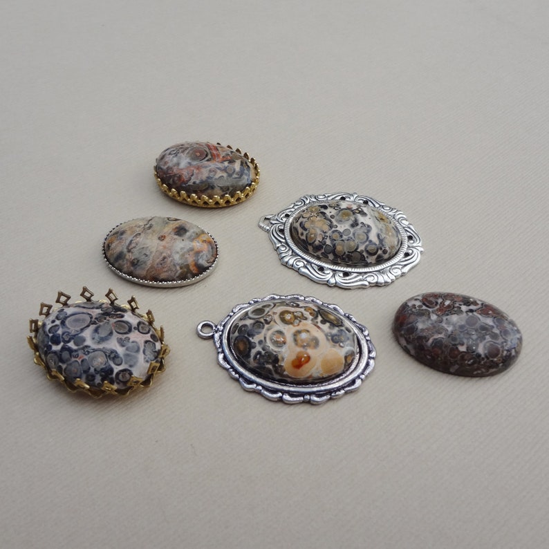 25x18mm Leopard Skin Agate Flat Back Smooth Top Mineral Cab | Etsy